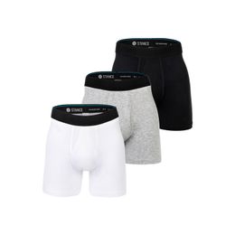 Boxershorts Stance "Boxershort Boxer Brief 3er Pack", Herren, Gr. M, bunt (schwarz, wei&szlig;, grau), Obermaterial: 47% Baumwolle CO. 47% Modal CMD. 6% Elasthan EL., Unterhosen Boxershorts
