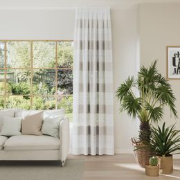 Neutex for you! Vorhang NEUTEX FOR YOU "FENJA", hellbeige, B:140cm H:245cm, Polyester, Gardinen, Vorhang, Halbtransparenter Jacquardstoff mit Streifenstruktur