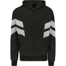 Urban Classics Herren Allwetterjacke "Urban Classics Herren Crinkle Panel Track Jacket", schwarz-wei&szlig;, Gr. M, gestreift, 100% Polyamid, Jacken