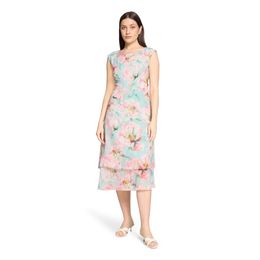 Chiffonkleid Betty Barclay "Damen mit Bindeg&uuml;rtel", Damen, Gr. 48, Normalgr&ouml;&szlig;en, mint, ros&eacute;, Obermaterial: 100% Polyester, figurumspielend lang, U-Boot-Ausschnitt, Kleider Chiffonkleid