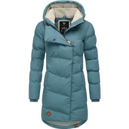 Wintermantel Ragwear "Wintermantel Pavla", Damen, Gr. 3XL, blau (stone blau25), Obermaterial: 100% Polyester PES. Obermaterial: Futter: 100% Polyester PES. 100% Polyester PES., M&auml;ntel Wintermantel
