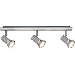 Paulmann LED Deckenleuchte "Teja", grau (nickelfarben), 3, H: 12cm, 1 Stk., Leuchten, GU10, LED Deckenleuchte