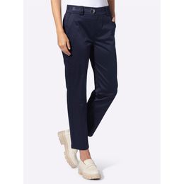 Webhose Heine, Damen, Gr. 42, Normalgr&ouml;&szlig;en, marine, 97% Baumwolle, 3% Elasthan, unifarben, 7/8-L&auml;nge, Hosen Webhose