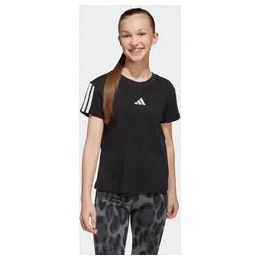 T-Shirt Adidas SPORTSWEAR "ESSENTIALS KIDS", M&auml;dchen, Gr. 170, schwarz-wei&szlig; (schwarz, wei&szlig;), Obermaterial: 100% Baumwolle, Rundhals, Shirts T-Shirt, f&uuml;r Kinder, mit Rundhalsausschnitt, ohne Verschluss, aus Baumwolle