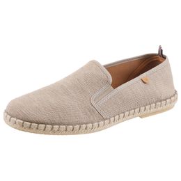 Slipper VERBENAS "TOM MALI", Herren, Gr. 44, natur, Textil, meliert, unifarben, Basic, Schuhe Slipper, Schlupfschuh, Urlaubsschuh, Flat mit Bast-Sohlenumrahmung