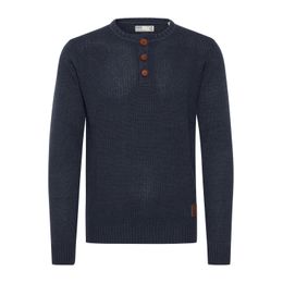 !Solid Strickfleece-Pullover SOLID "Strickpullover SDTerrance", Herren, Gr. M, blau (ins bl mel), Obermaterial: 50% Baumwolle CO. 50% Polyacryl PAN., Pullover Strickfleece-Pullover