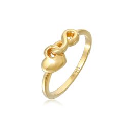Silberring Elli "Ring Herz Infinity Ring Liebe 925 Silber" Gr. 56, gold, Fingerringe, Damen, 56, Silber 925 (Sterlingsilber), Silberring