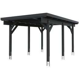 Einzelcarport Kiehn-Holz "KH 300 / KH 301", grau (anthrazit), B/H/T: 225cm x, Carports, Einzelcarport, Stahl-Dach, versch. Farben