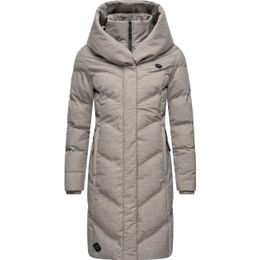 Steppmantel Ragwear "Wintermantel Natalka Melange", Damen, Gr. 3XL, beige (bone), Obermaterial: 100% Polyester PES. Obermaterial: Futter: 100% Polyester PES. 100% Polyester PES., M&auml;ntel Steppmantel