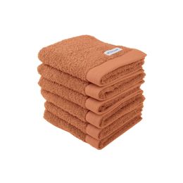 G&auml;stehandtuch Tom Tailor "G&auml;stetuch Color Bath Guest Towel 6er Pack" Gr. S, orange (koralle), B:30cm, Obermaterial: 100% Baumwolle CO., Handt&uuml;cher, G&auml;stehandtuch