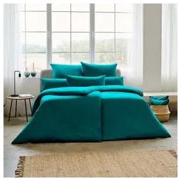 Bettw&auml;sche Estella "Takoma", blau (petrol), B/L: 135cm x 200cm, 1 Stk., 1 Stk., Mako-Interlock-Jersey, B/L: 80cm x 80cm, 2 Stk., Mako-Interlock-Jersey, Obermaterial: 100% Baumwolle, Bettw&auml;sche, Bettw&auml;sche