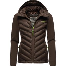 Outdoorjacke Navahoo "&Uuml;bergangsjacke Nimm Mich Mit", Damen, Gr. XS, braun (schwarz choco), Obermaterial: 100% Polyester PES. Obermaterial: 68% Viskose CV. 27% Polyester PES. 5% Elasthan EL. Futter: 100% Polyester PES. 100% Polyester PES., Jacken Outdoorjacke