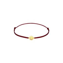 Armkette Elli "Armband mit Smile Face Textil 925 Silber vergoldet" Gr. 160, gold, Armb&auml;nder, Damen, Silber 925 (Sterlingsilber), Armkette