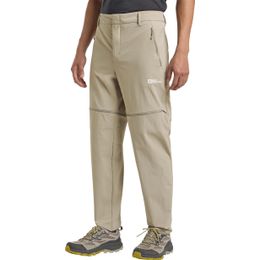 Zip-off-Hose Jack Wolfskin "HIKEOUT ZIP OFF PANTS M", Herren, Gr. 46, Normalgr&ouml;&szlig;en, grau (stone), Obermaterial: 86% Polyamid, 14% sonstige Fasern. Futter: 100% Polyester, Hosen Zip-off-Hose