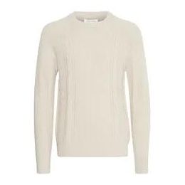 Strickfleece-Pullover Casual Friday "Strickpullover CFKRISTIAN crew neck cable knit", Herren, Gr. XL, beige (moonstruck), Obermaterial: 25% Wolle WO. 25% Polyacryl PAN. 24% Nylon NY. 20% Baumwolle CO. 6% Viskose CV., Pullover