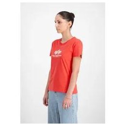 T-Shirt Alpha Industries "New Basic T-Shirt BL W", Damen, Gr. M, rot (radiant rot), Obermaterial: 100% Baumwolle, Shirts T-Shirt