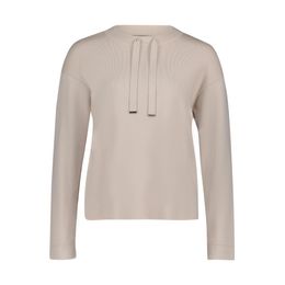 Rundhalspullover Betty Barclay "Feinstrickpullover mit Seitenschlitzen", Damen, Gr. 38, beige, Obermaterial: 55% Viskose CV. 30% Polyester PES. 15% Polyamid PA., Pullover Rundhalspullover