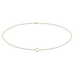 Kette mit Anh&auml;nger Elli Premium "Choker Kreis 375 Gelbgold" Gr. 40, gold, Halsketten, Damen, 40, ohne Stein, Gelbgold 375, L: 40