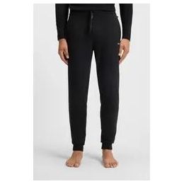 Sweathose BOSS "Mix&Match Pants", Damen, Gr. L (52), N-Gr, schwarz (schwarz 001), Sweatware, Obermaterial: 95% Baumwolle, 5% Elasthan, unifarben, Basic kn&ouml;chellang, Hosen Sweathose, mit BOSS Aufdruck auf dem Kordelzug