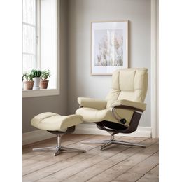 Fu&szlig;hocker stressless "Mayfair", beige (vanilla paloma), B:55cm H:41cm T:39cm, Leder PALOMA: PALOMA ist ein durchgef&auml;rbtes Semianilin-M&ouml;belleder mit nat&uuml;rlicher Narbung., Hocker, Fu&szlig;hocker, mit Cross Base, Gr&ouml;&szlig;e S, M & L, Holzakzent Wenge