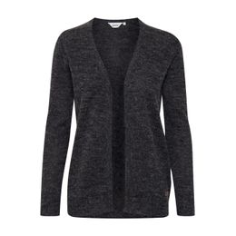 Strickjacke oxmo "Strickjacke OXNena", Damen, Gr. XS, grau (charcoal mix), Obermaterial: 80% Polyacryl PAN. 20% Nylon NY., Strickjacken Strickjacke