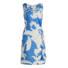 Cocktailkleid Vera Mont "Cocktailkleid mit Blumenprint", Damen, Gr. 40, EURO, blau (blau, wei&szlig;), Obermaterial: 90% Polyester PES. 10% Elasthan EL., Kleider Cocktailkleid