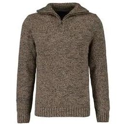Troyer Ragman, Damen, Gr. 54, grau (taupe, grau mouliniert, 187), Strick, 100% Baumwolle, hoch geschlossener Ausschnitt, Pullover Troyer