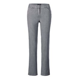 Stretch-Jeans GOLDNER "Edel geschm&uuml;ckte Jeanshose ANNA", Damen, Gr. 40, N-Gr, grau, Obermaterial: 83% Baumwolle CO. 16% Polyester PES. 1% Elasthan EL., Jeans Stretch-Jeans