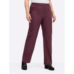 Webhose sheego, Damen, Gr. 56, Normalgr&ouml;&szlig;en, burgund, 78% Viskose, 19% Polyamid, 3% Elasthan, unifarben, Hosen Webhose