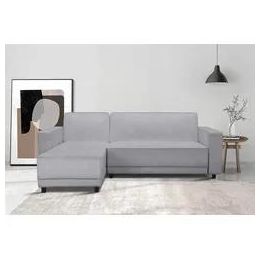 Ecksofa DOREL HOME "Allie Schlafsofa 230 cm mit Relaxfunktion in der R&uuml;ckenlehne", grau (hellgrau), B:230cm H:82cm T:154cm, 100% Polyester, Sofas, Ecksofa, Schlaffunktion (108/194,5cm), trendiger Cord o. pflegeleichter Velours