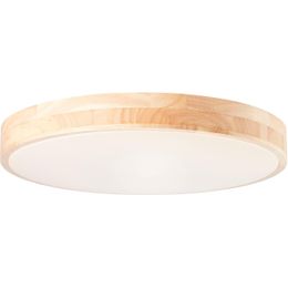 BRELIGHT LED Wandleuchte "Slimline", wei&szlig; (holz hell, wei&szlig;), &Oslash; 50cm H: 8cm, 1 Stk., Leuchten, D 50 cm, 3800 lm, 3000-6500 K, CCT, dimmbar, Holz hell/wei&szlig;, LED Wandleuchte