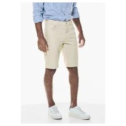 Bermudas Street One MEN, Herren, Gr. 34, Kurz, beige (sandy shore wash), Web, 98% Baumwolle, 2% Elasthan, unifarben, regular fit kurz, Hosen Bermudas, 5-Pocket-Style