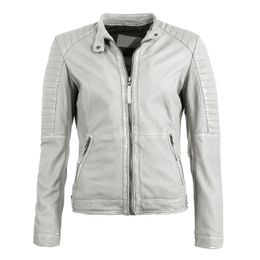 Bikerjacke JCC "Lederjacke 6011044-2", Damen, Gr. XL, grau, Obermaterial: 100% Schafsleder sheepskin. Futter: 100% Baumwolle CO., Jacken Bikerjacke