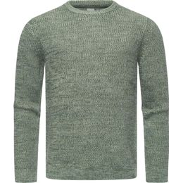 Sweater Ragwear "Strickpullover Aralt", Herren, Gr. XXL, gr&uuml;n (baltic25), Obermaterial: 60% Baumwolle CO. 40% Polyacryl PAN. Futter: 60% Baumwolle CO. 40% Polyacryl PAN., gerade, Rundhals, ohne B&uuml;ndchen, Sweatshirts Sweater, stylischer Herren Sweatpullover mit Rippb&uuml;ndchen