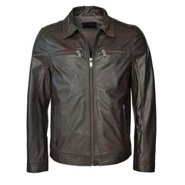 Lederjacke Mustang "Lederjacke 31021630", Herren, Gr. M, braun (schwarz braun), Obermaterial: 100% Lammleder LEL. Futter: 100% Baumwolle CO., Jacken Lederjacke