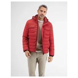 Winterjacke Lerros "Steppjacke mit abnehmbarer Kapuze", Herren, Gr. L, rot (ruby rot), 100% Polyester, Jacken Winterjacke