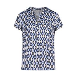 Satinbluse Betty Barclay "Satin-Bluse mit Print", Damen, Gr. 40, blau (blau, wei&szlig;), Obermaterial: 100% Viskose CV., Blusen Satinbluse
