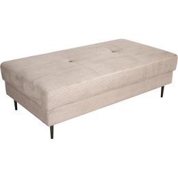 Hocker TRENDS BY HG "SUMMER", beige (cream), B:142cm H:46cm T:78cm, Hocker, Hocker, in Cord-Stoff mit Metallfu&szlig;