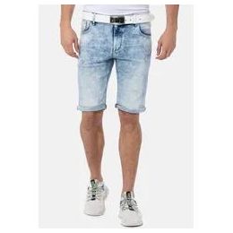 Cipo & Baxx Jeansbermudas CIPO & BAXX "Shorts", Herren, Gr. 34, Normalgr&ouml;&szlig;en, blau (iceblau), 99% Baumwolle, 1% Elasthan, unifarben, regular fit knieumspielend, Jeans, schmal geschnitten