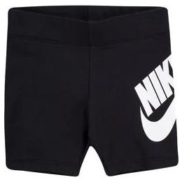Sweatshorts Nike SPORTSWEAR "FUTURA BIKE SHORT - f&uuml;r Kinder", M&auml;dchen, Gr. 7 (122), N-Gr, schwarz, Obermaterial: 94% Baumwolle, 6% Elasthan, Hosen Sweatshorts, bequeme Passform, f&uuml;r Alltag und Freizeit