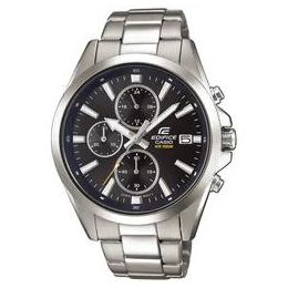 Chronograph Casio EDIFICE, silber (schwarz, edelstahlfarben), Armbanduhren, Damen, Chronograph, Quarzuhr,Armbanduhr,Herrenuhr, Edelstahlarmband, bis 10bar wasserdicht