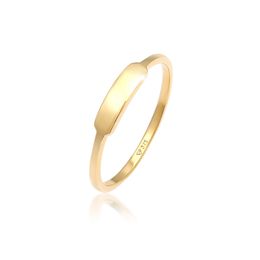 Siegelring Elli Premium "Ring Rechteck Geo Design 375 Gelbgold" Gr. 52, gold, Fingerringe, Damen, 52, ohne Stein, Gelbgold 375, 12mm, Siegelring