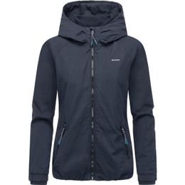 Outdoorjacke Ragwear "Outdoorjacke Dizzie A YOUMODO", Damen, Gr. M, blau (navy), Obermaterial: 68% Baumwolle CO. 32% Nylon NY., Jacken Outdoorjacke