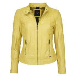 Lederjacke Maze "Lederjacke Marcie", Damen, Gr. XS, gelb (lemon), Obermaterial: 100% Lammleder LEL. Futter: 100% Polyester PES., Jacken Lederjacke