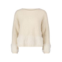 Rundhalspullover Betty Barclay "Grobstrick-Pullover mit Effektgarn", Damen, Gr. 38, beige, Obermaterial: 43% Polyacryl PAN. 40% Polyamid PA. 17% Polyester PES., Pullover Rundhalspullover