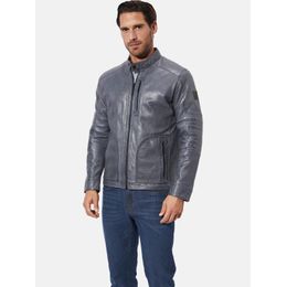 Lederjacke Babista "Lederjacke RALMIR", Herren, Gr. 56, blau (blau grau), Obermaterial: 100% Lederfaserstoff LEAFIBTEX., Jacken Lederjacke