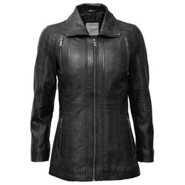 Bikerjacke JCC "Lederjacke 31023631", Damen, Gr. 44, schwarz, Obermaterial: 100% Lammleder LEL. Futter: 100% Baumwolle CO., Jacken Bikerjacke