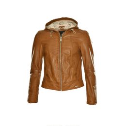 Lederjacke Maze "Lederjacke Keys", Damen, Gr. XS, braun (cognac), Obermaterial: 100% Lammnappaleder LANA. Futter: 100% Polyester PES., Jacken Lederjacke