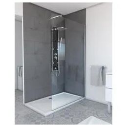 Walk-in-Dusche MARWELL "PLANO", silber, H:200cm T:120cm, Duschw&auml;nde, begehbare Dusche