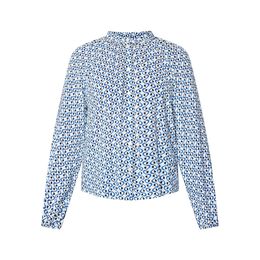 Klassische Bluse Zero "Bluse mit grafischem Print", Damen, Gr. 38, blau (creamblau), Obermaterial: 100% Viskose CV., Blusen Klassische Bluse